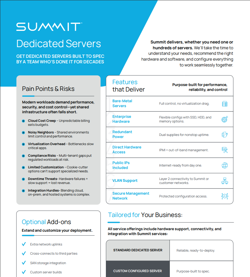 Dedicated Servers | Summit